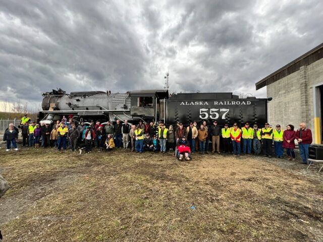 All aboard! Engine 557 restoration hits milestone as it is pinned to ...