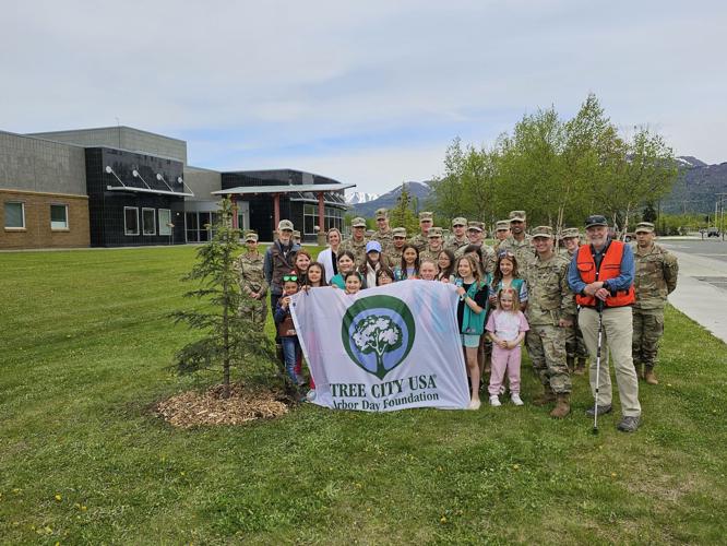 Girl Scouts help plant a tree to celebrate Arbor Day at JBER | AK•MIL ...