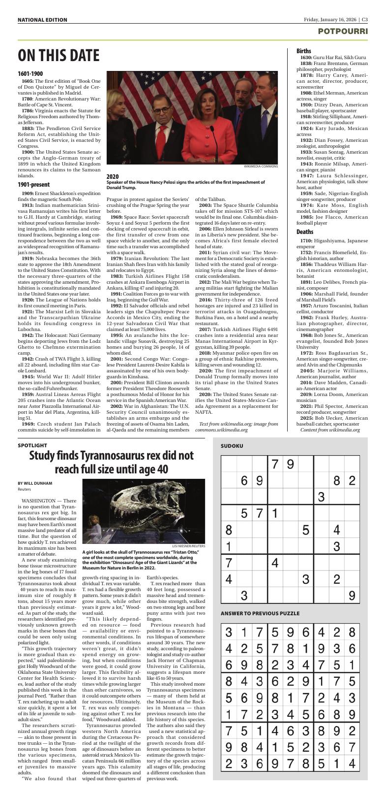 Page A1 | National Edition | frontiersman.com
