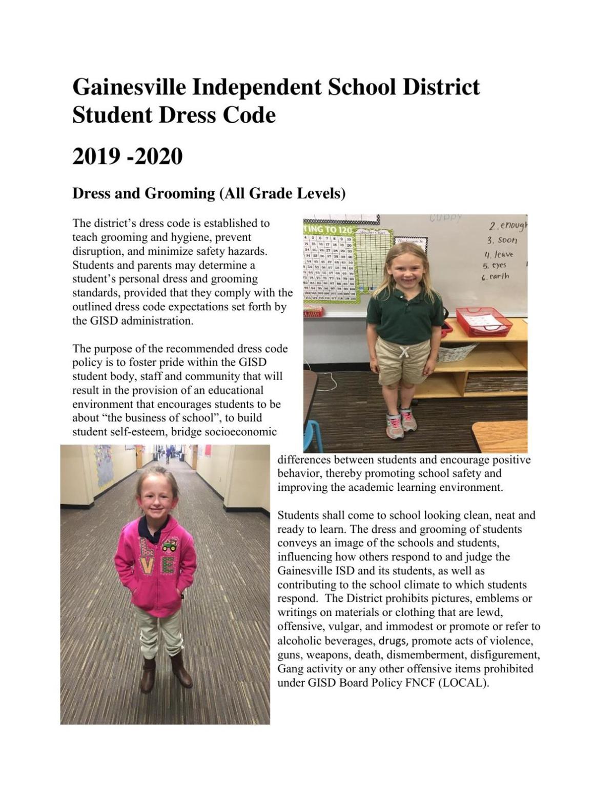 New dress code implemented at GISD | Local News | gainesvilleregister.com New dress code implemented at GISD | Local News | gainesvilleregister.com