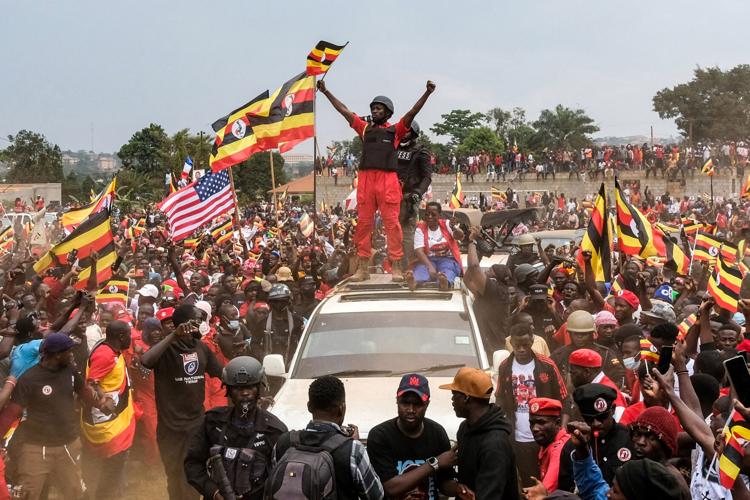 Photos show voters going to the polls in Uganda's presidential election ...