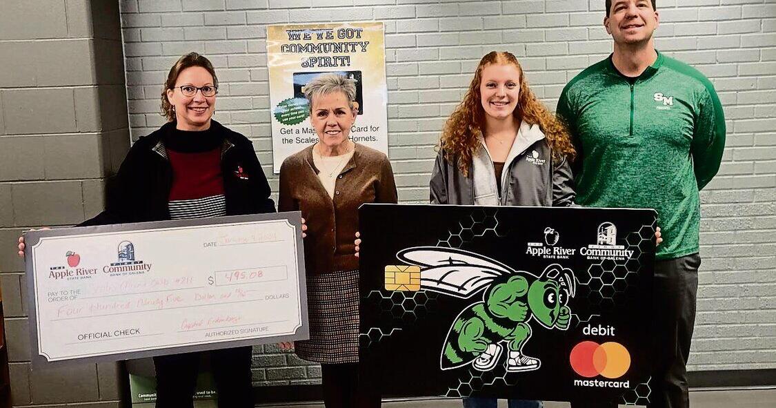 Apple River State Bank donates funds raised from mascot debit cards to ...