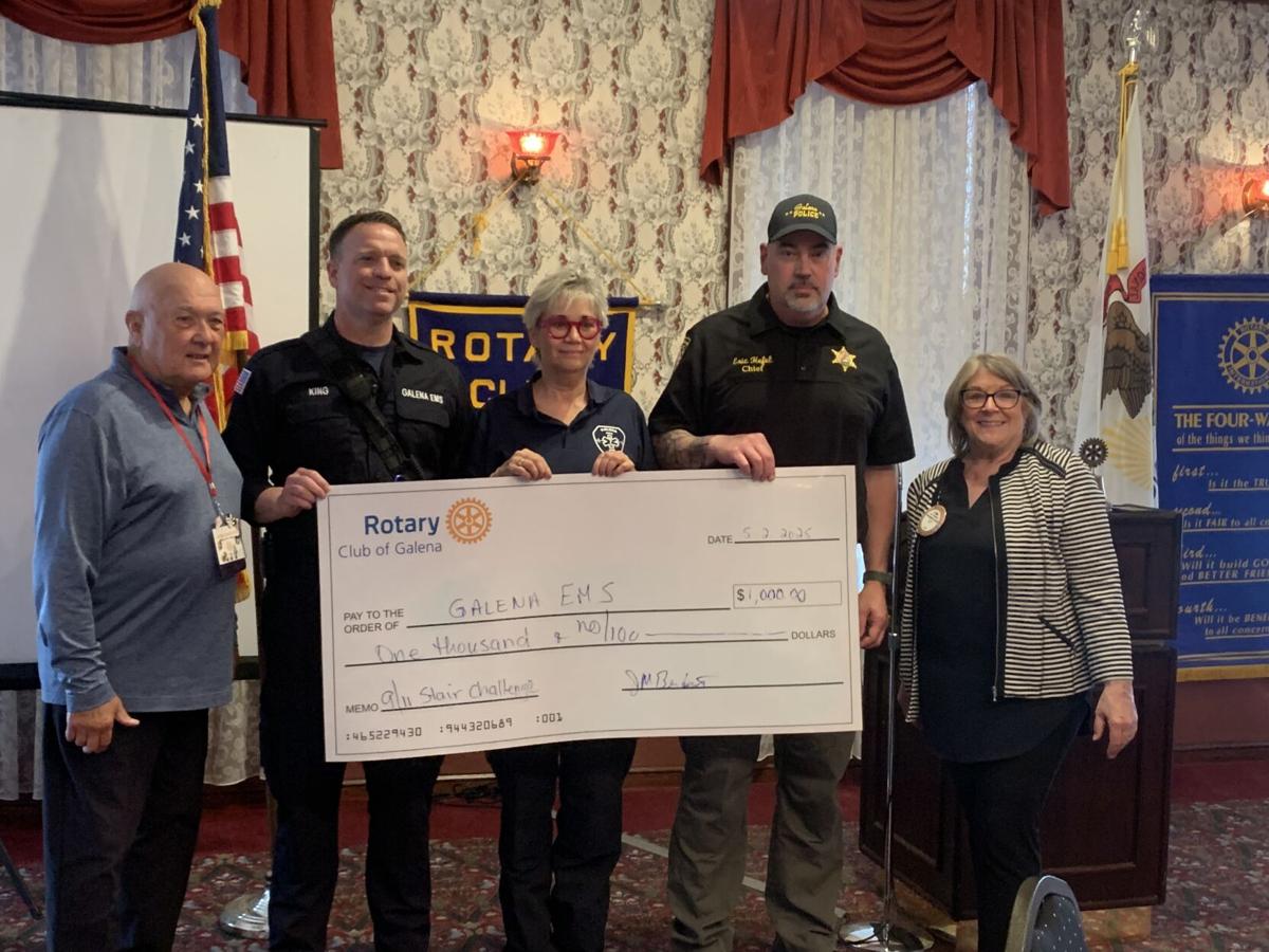 Rotary donates to Galena 5K Stair Challenge | News | galenagazette.com