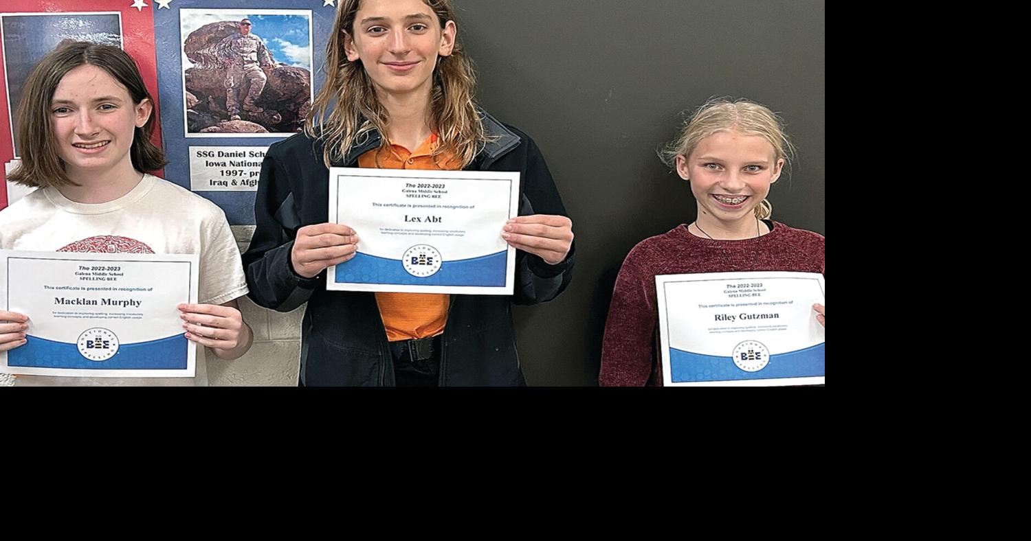 Abt, Macklan and Gutzman take home Galena Middle School spelling bee ...