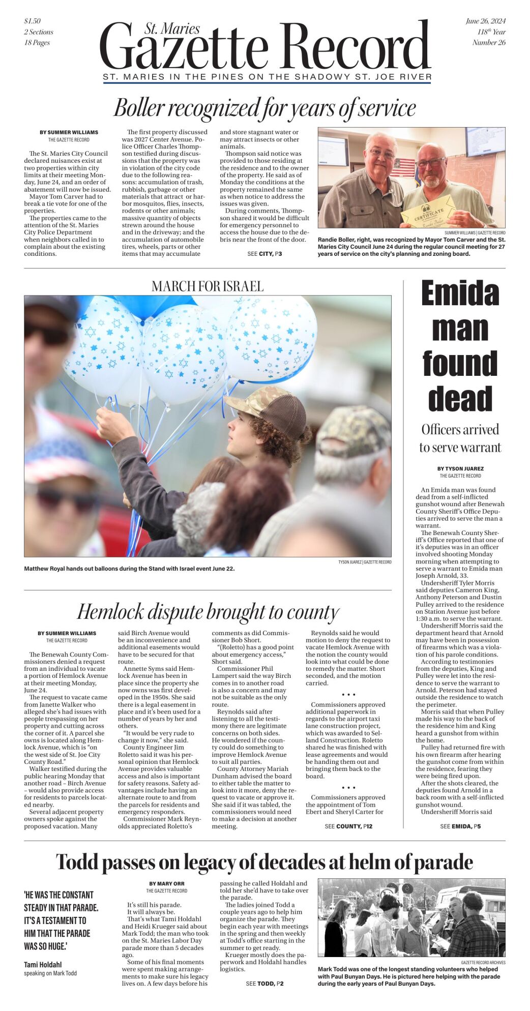 Gazette PDF - June 26, 2024 | News | gazetterecord.com