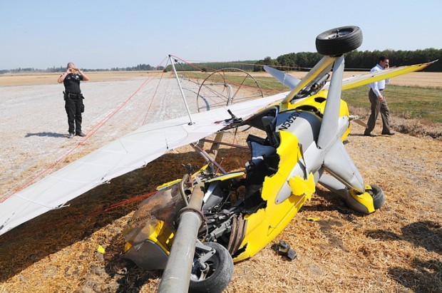 Pilot walks away from light plane crash