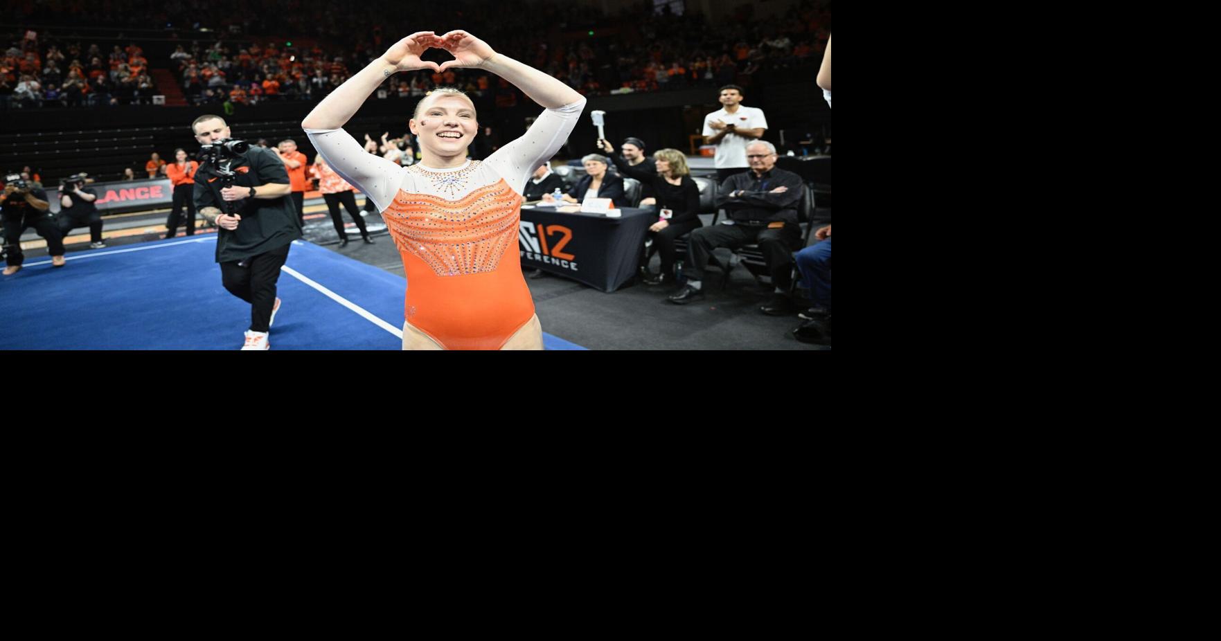 Oregon State gymnast Jade Carey scores two 10s on senior day