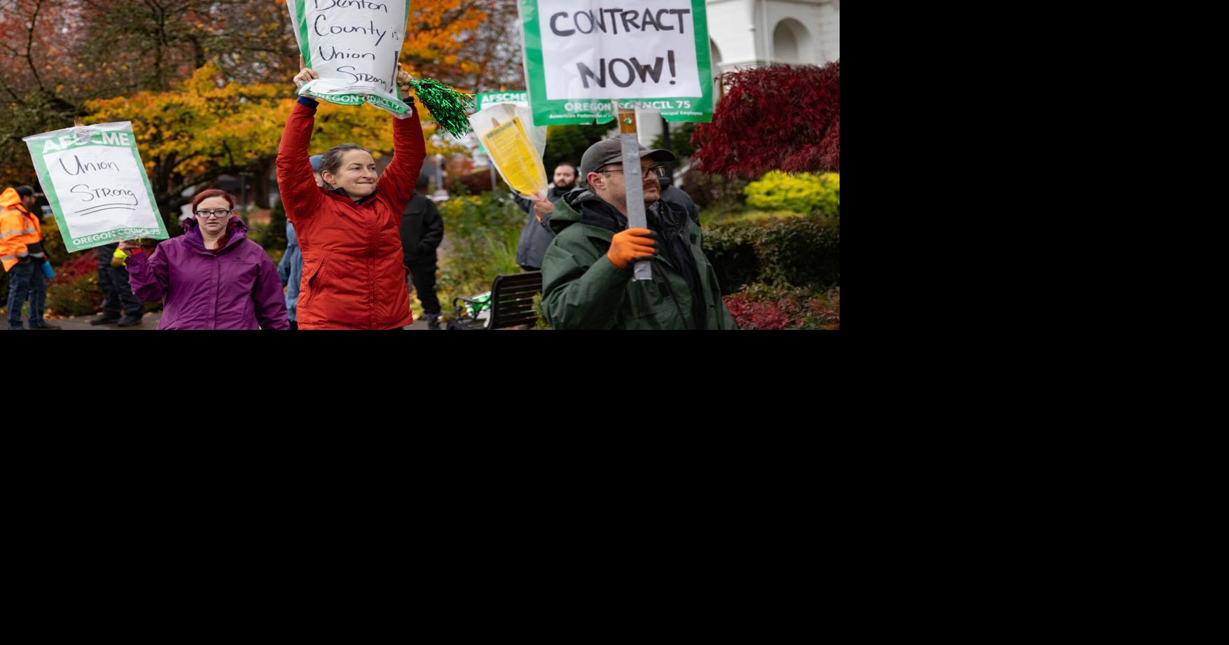 Union workers begin Benton County's first-ever labor strike