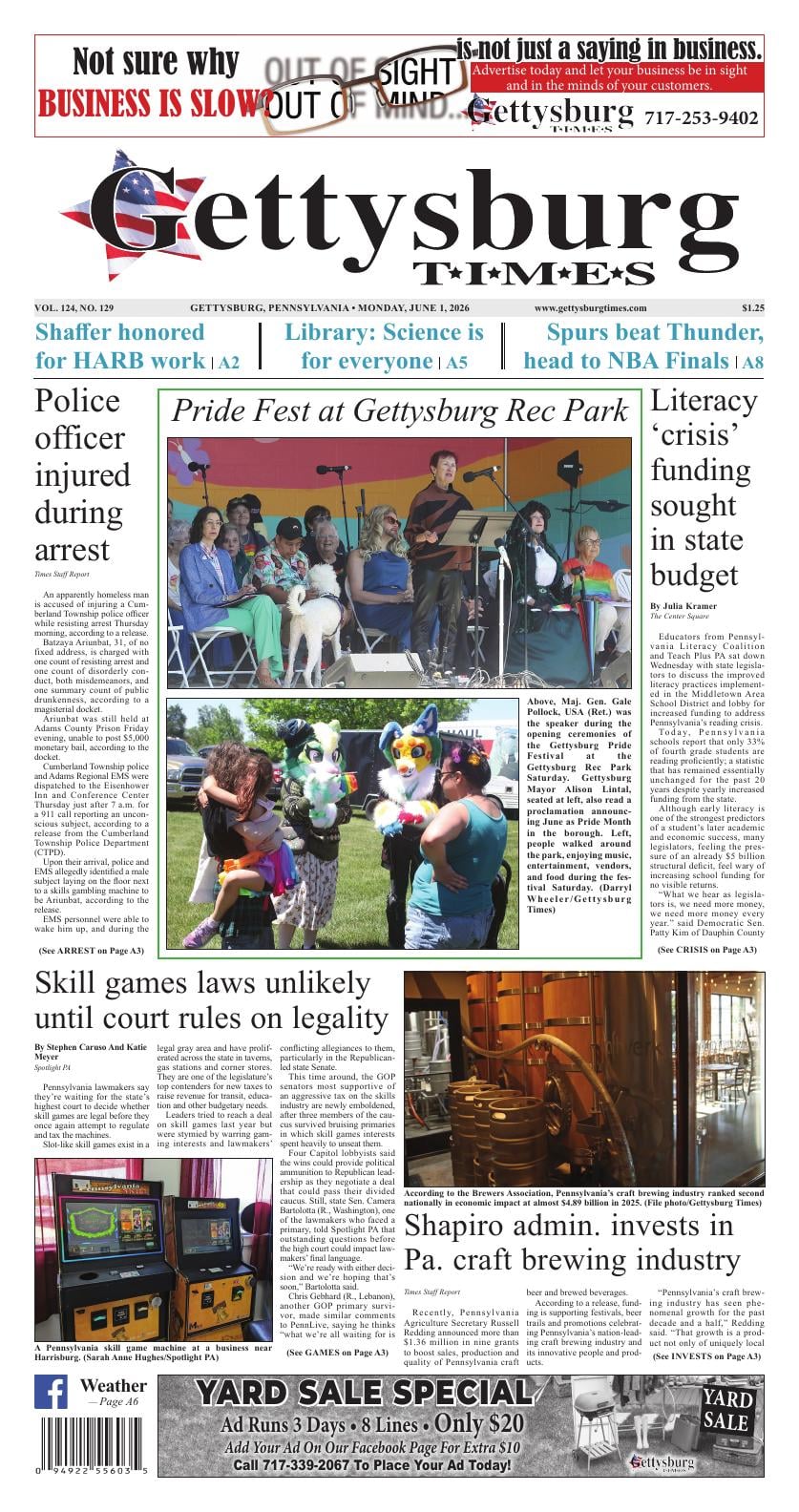 Page A1 | Gettysburg Times | gettysburgtimes.com