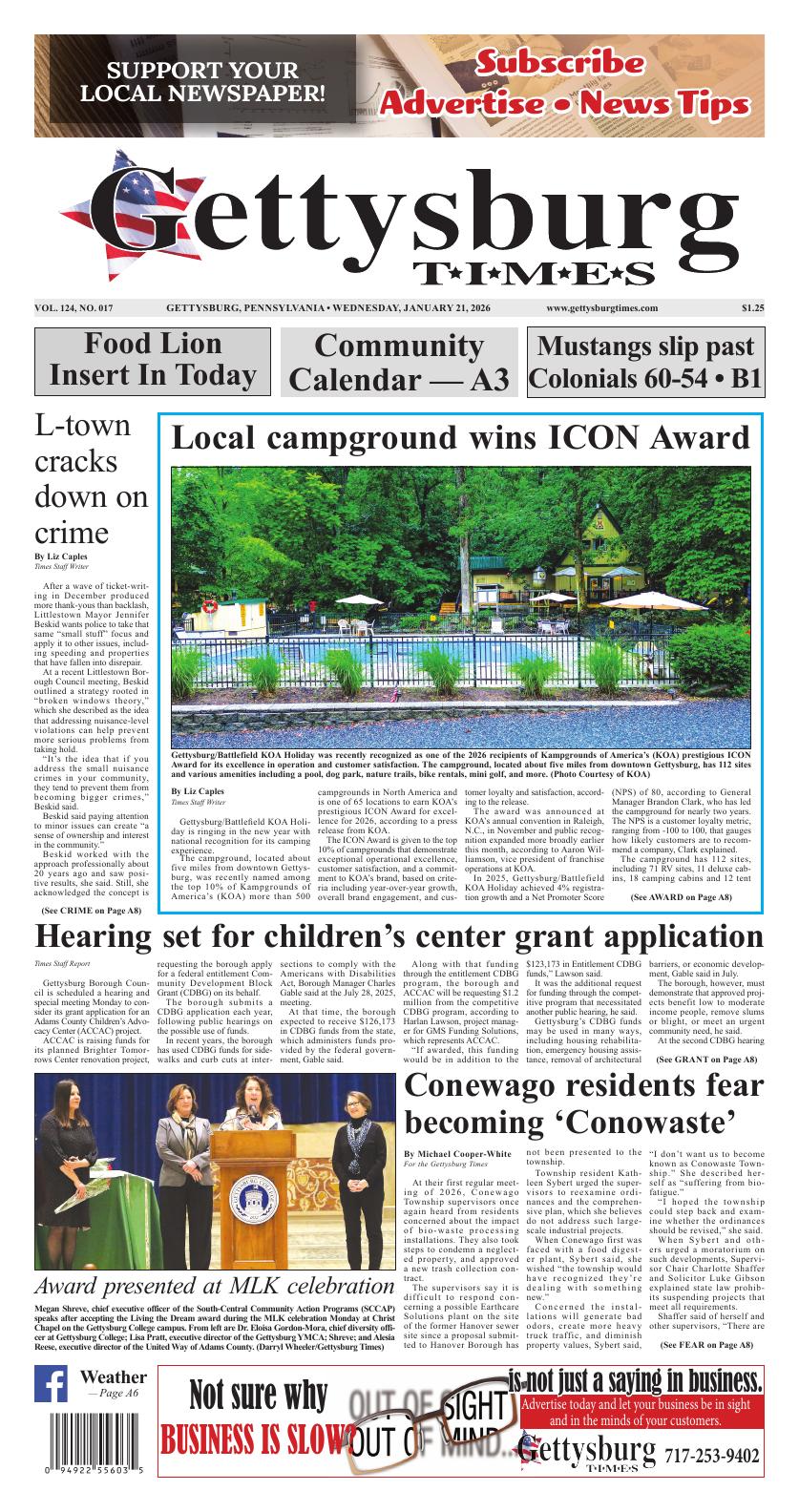 Page A1 | Gettysburg Times | gettysburgtimes.com