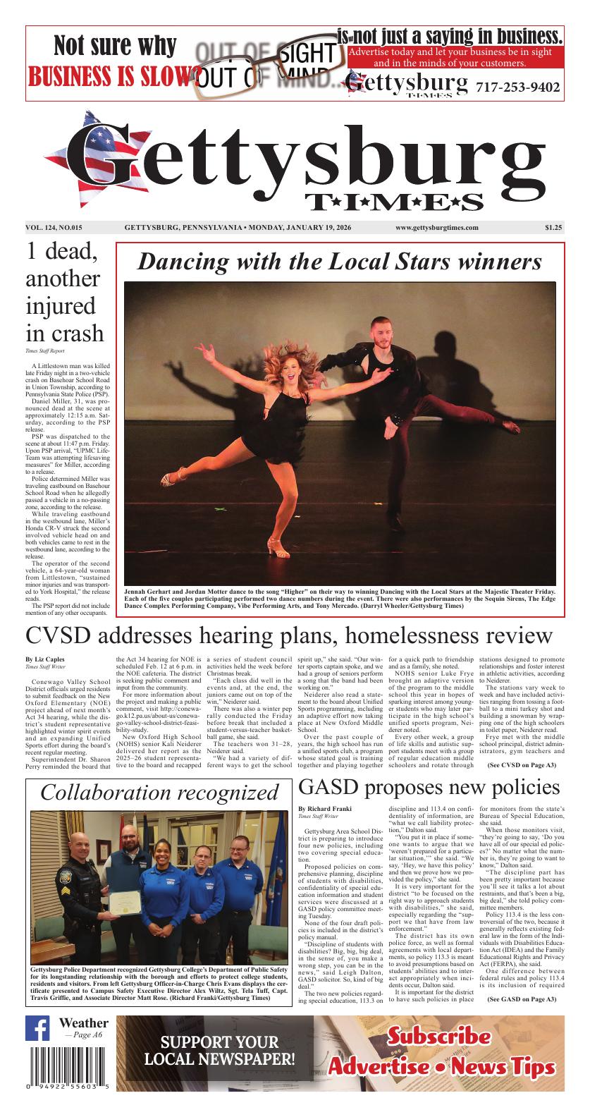 Page A1 | Gettysburg Times | gettysburgtimes.com