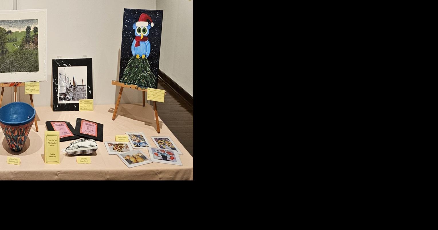 Museum shop items on display at Macnider Art Museum