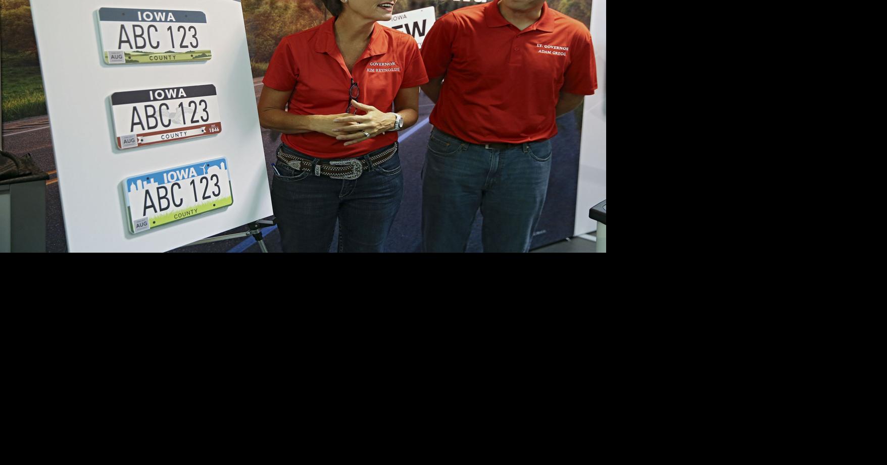 Iowa unveils potential license plate designs