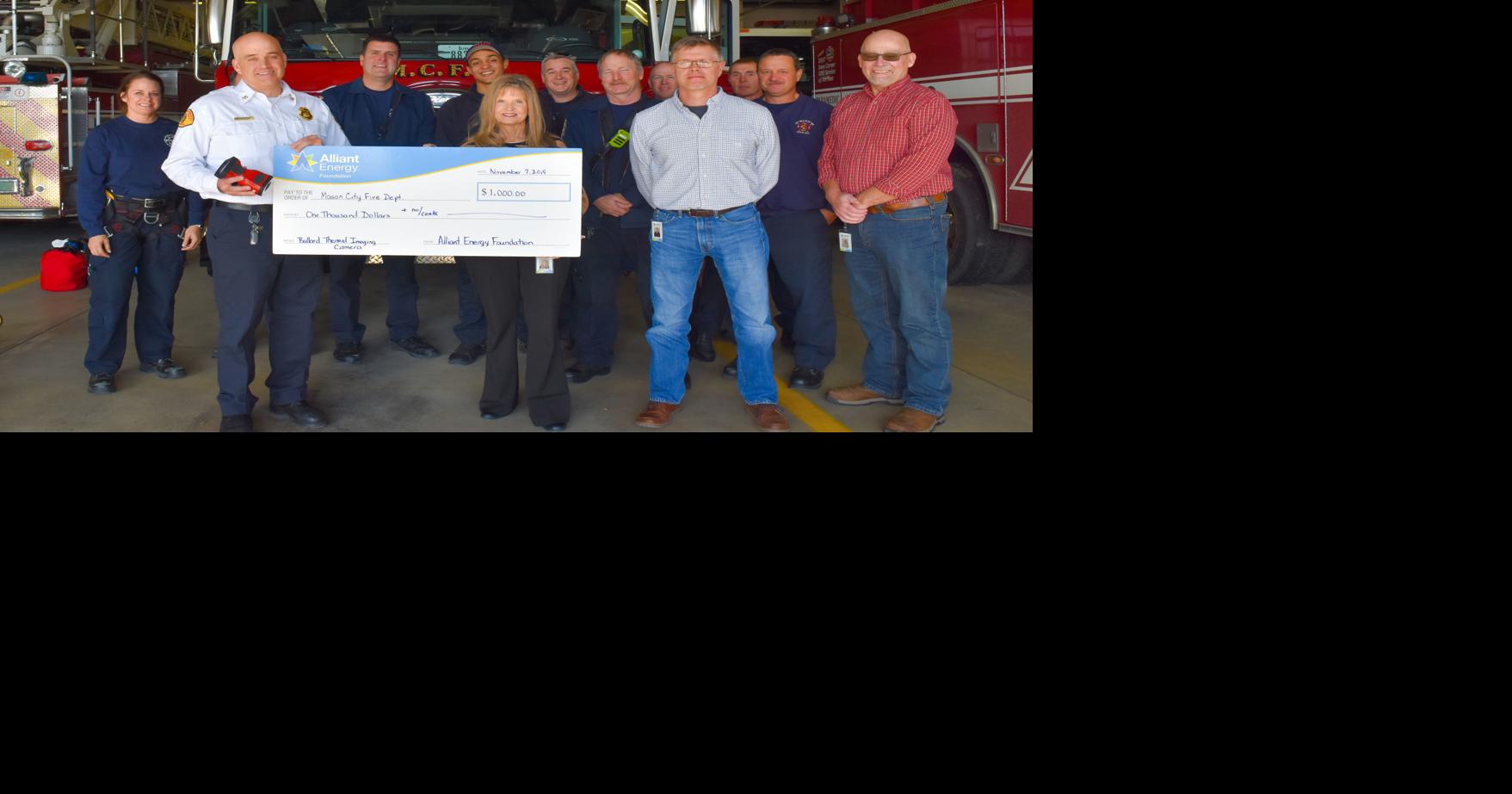Mason City Fire Department awarded grant from Alliant Energy