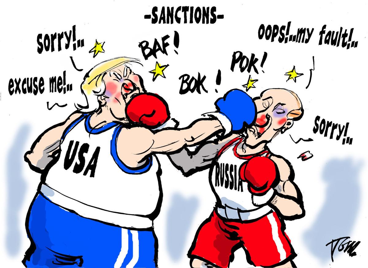 Political cartoons: Sanctions, Sinclair, tweets, GOP, McCain ...