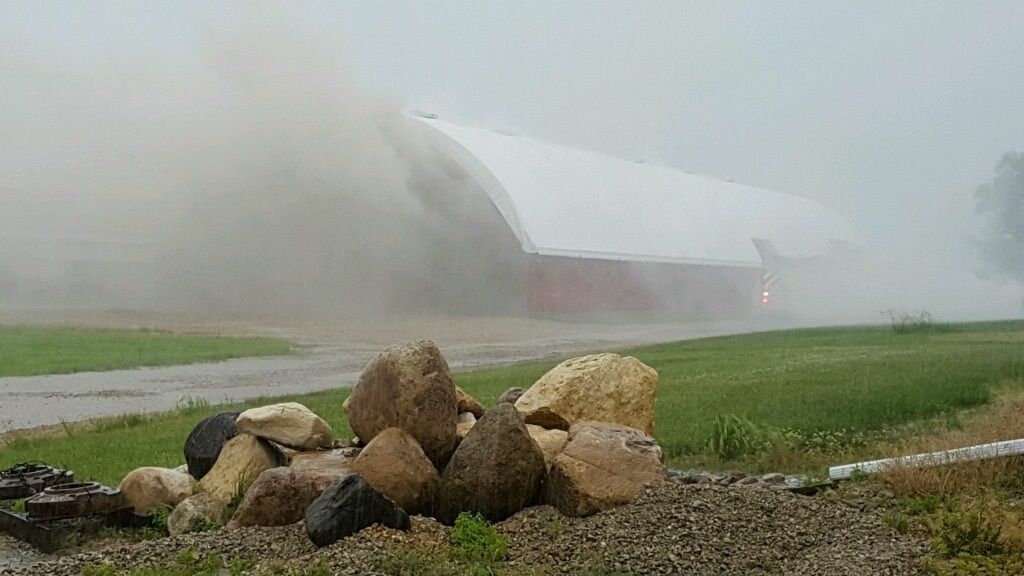 Crews battle hay fire in Ventura