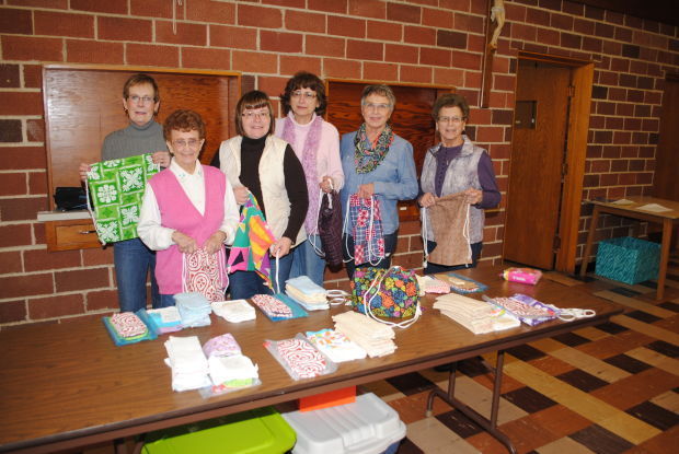 Women make items for Haitian girls