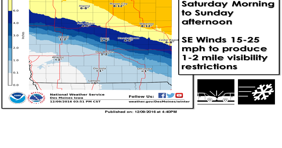 WEATHER: Up to a foot snow possible in Mason City