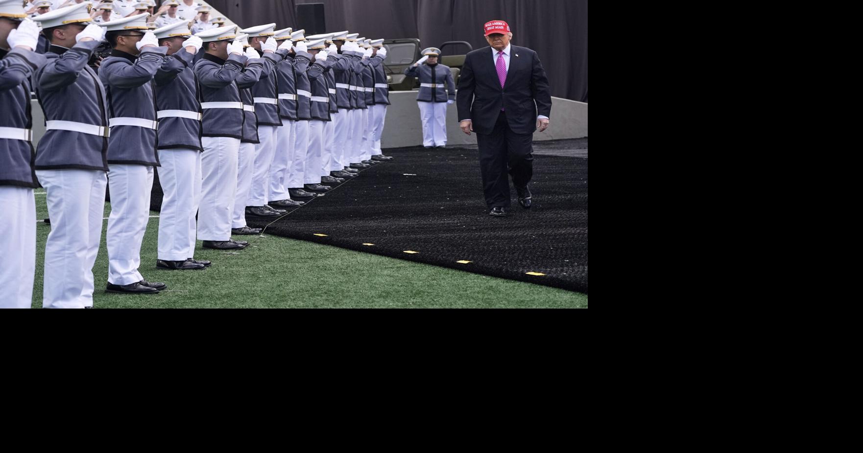 Scenes from the West Point commencement ceremony