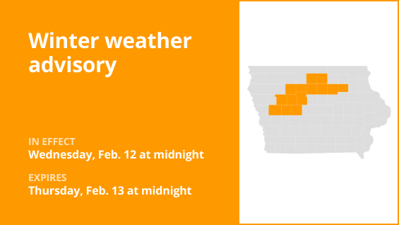 Update: Winter weather advisory for Iowa until early Thursday – up to 5 ...