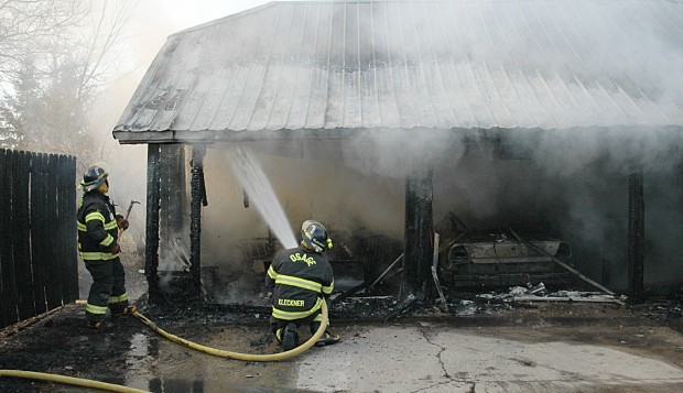 Fire in Orchard destroys garage.