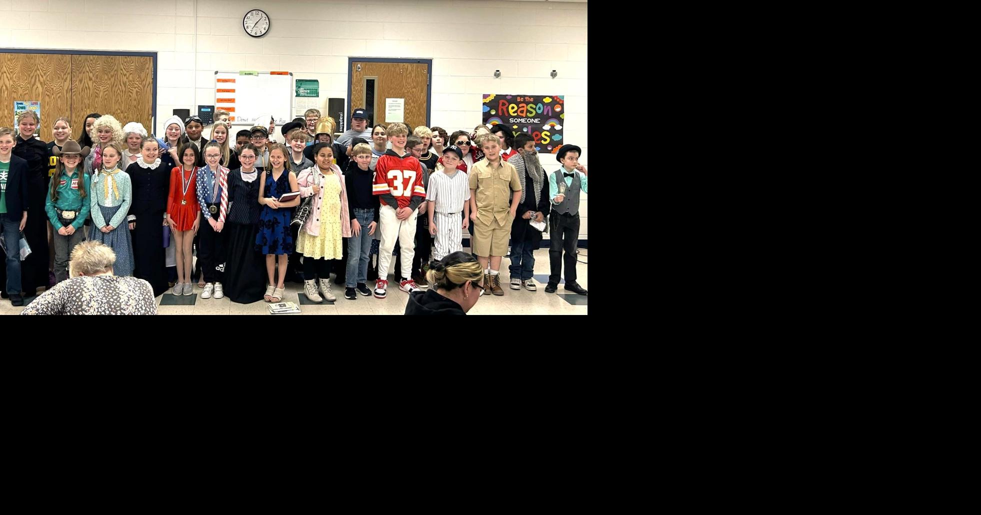 Wax museum figures spring to life at West Hancock Elementary School