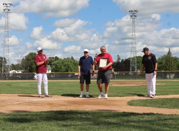 Tim Fleming honored at Newman-Mason City baseball game