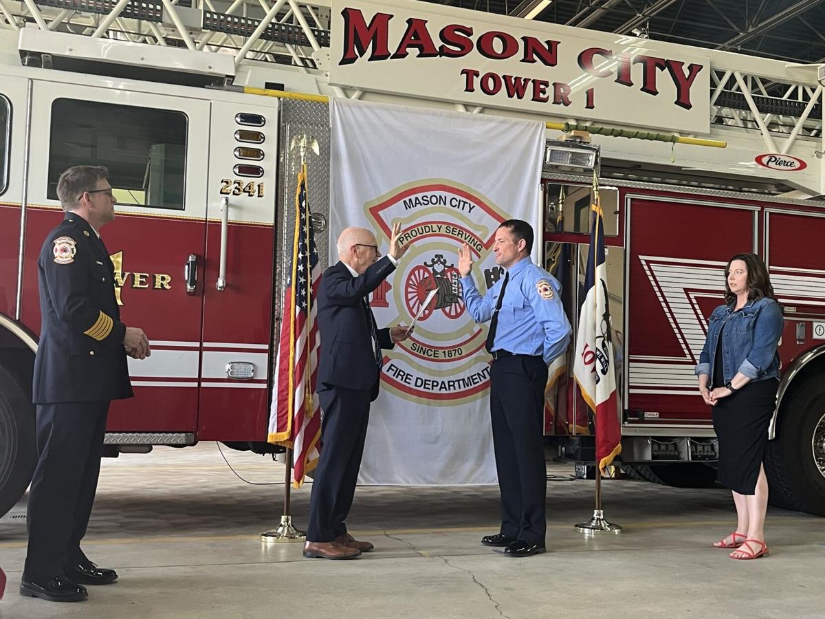 Mason City Fire Department promote four firefighters Friday