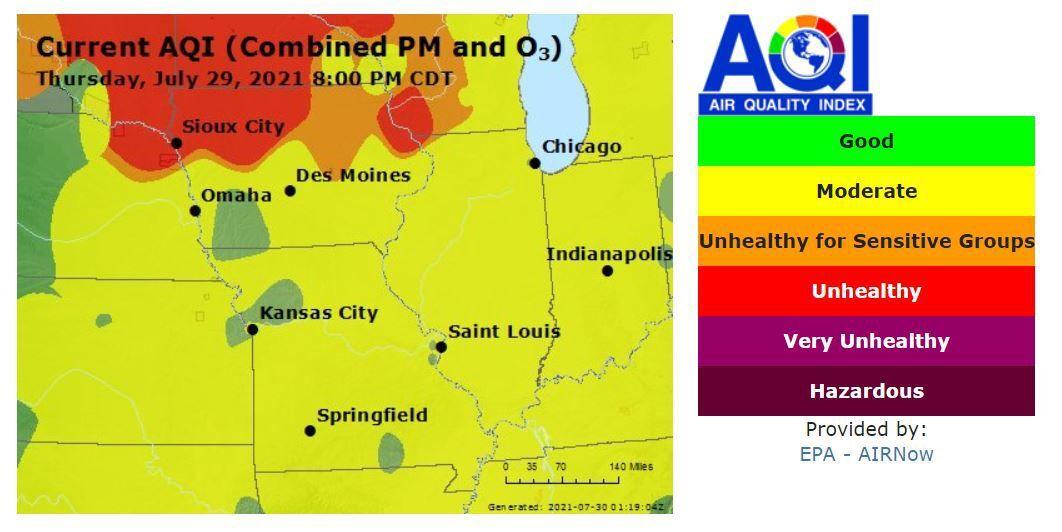 PHOTOS: Air Alert issued as wildfire haze settles in over North Iowa