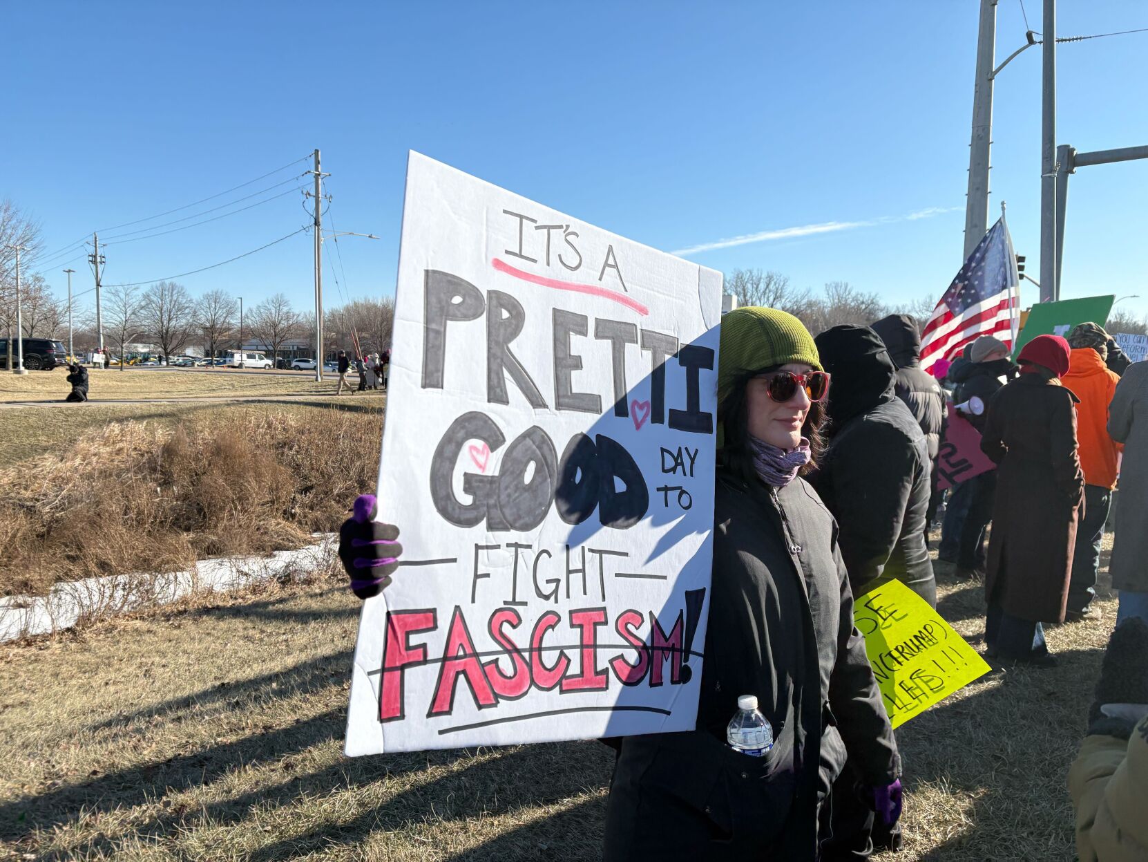 Thousands protest as Trump visits Iowa