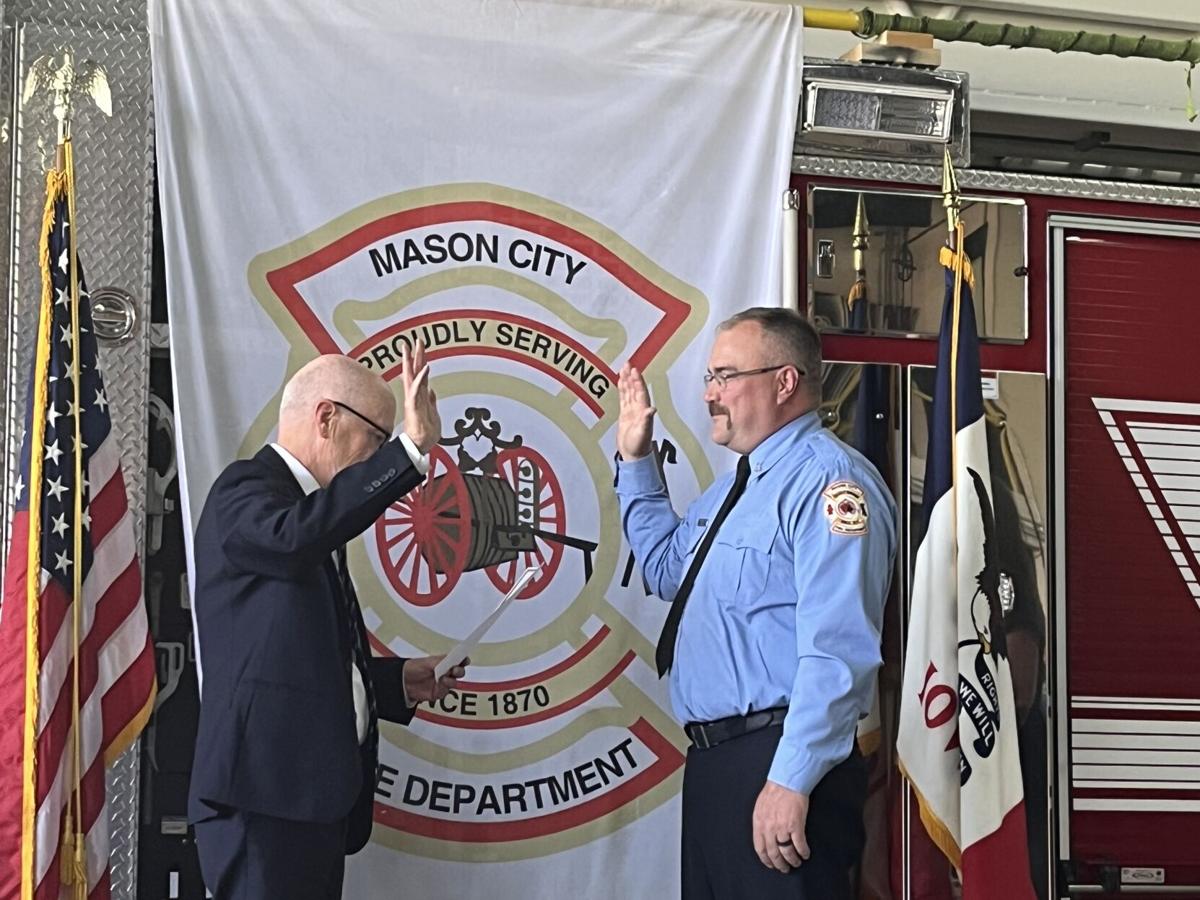 Mason City Fire Department promote four firefighters Friday