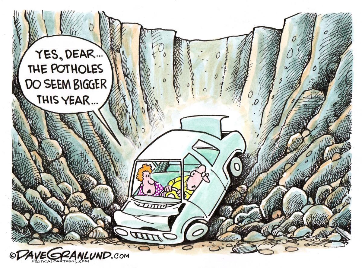 Political cartoons: Potholes, immigrants, travel ban, town halls ...