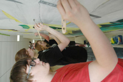 Respect-based mural being completed by Osage students