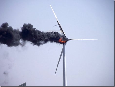 Wind turbine catches fire near Bolan