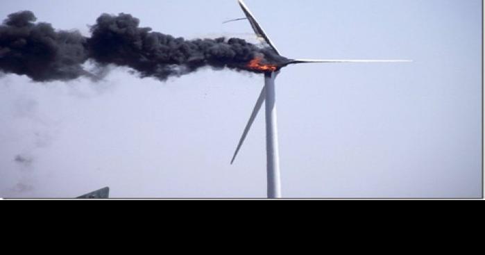 Wind turbine catches fire near Bolan