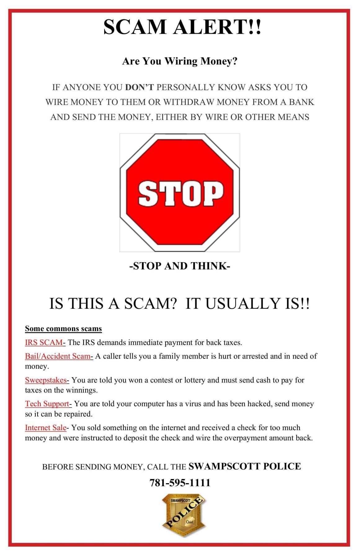 Scam poster | | gloucestertimes.com