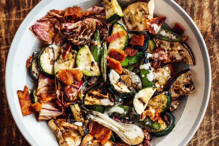 How to grill vegetables and toss them in Isaac Toups’ bacon vinaigrette ...