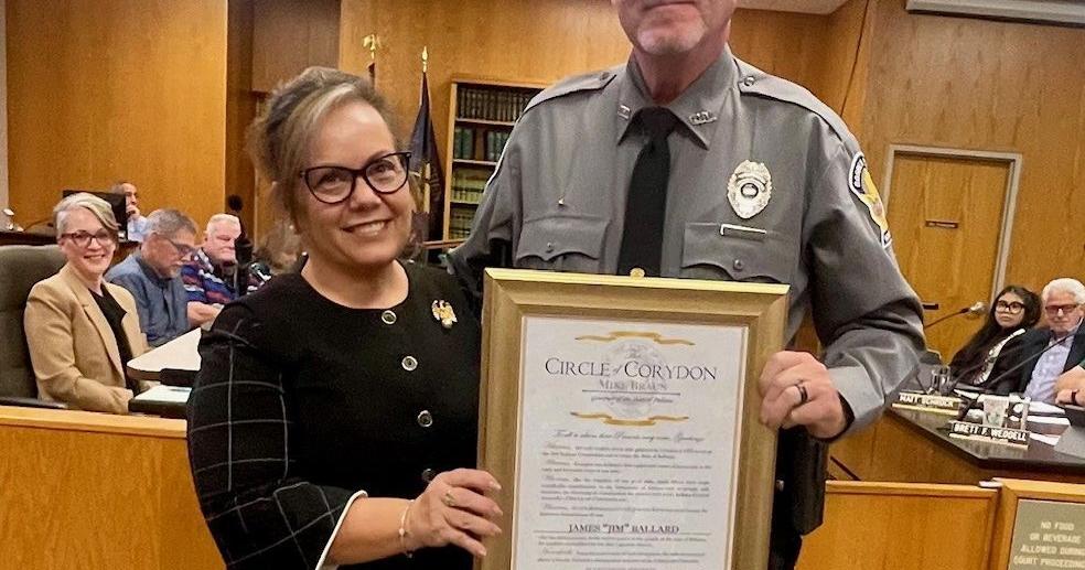 Ballard receives Circle of Corydon award from Gov. Braun | News ...