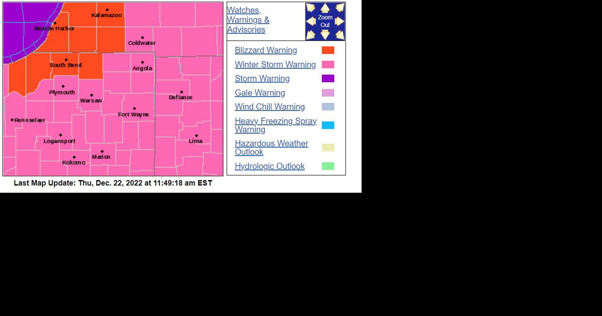 Blizzard warning begins at 4 p.m. today | News | goshennews.com