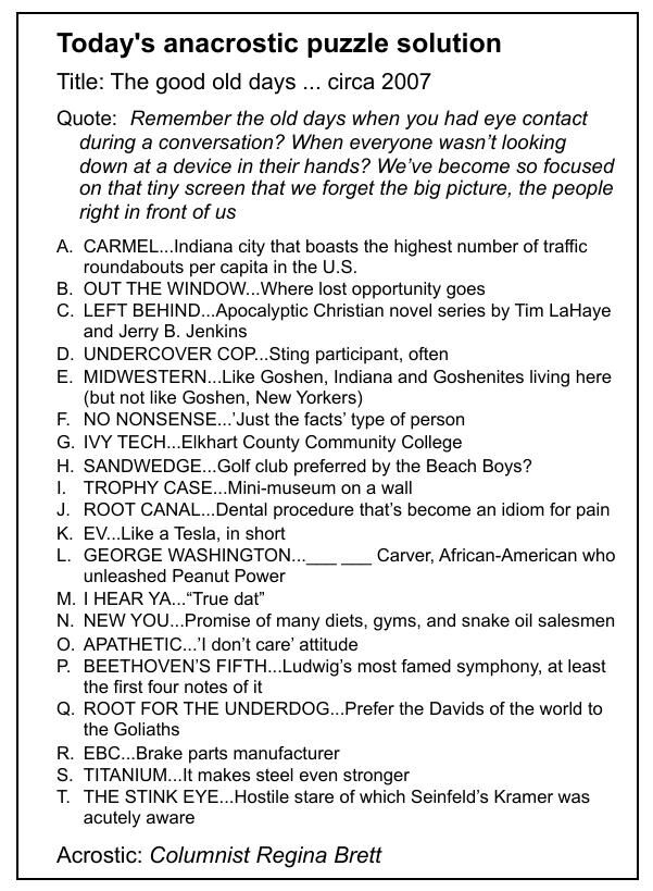 ACROSTIC: The good old days ... circa 2007 | News | goshennews.com