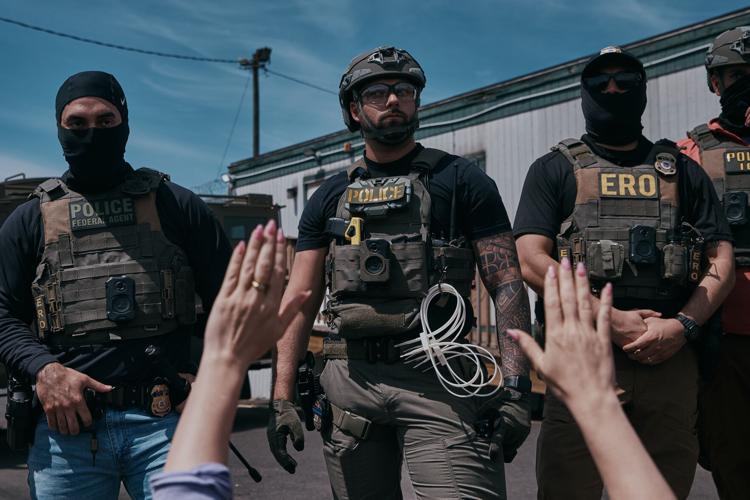 Protesters clash with law enforcement outside a New Jersey detention ...