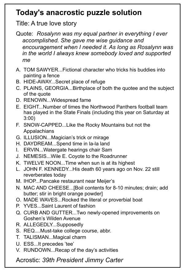 ACROSTIC: A true love story | News | goshennews.com