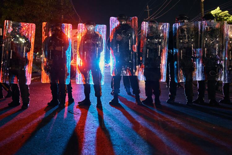 Protesters clash with law enforcement outside a New Jersey detention ...