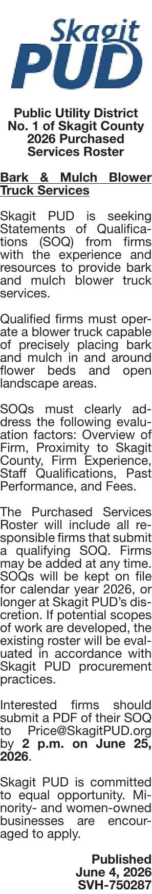 SVH-750287 Bark & Mulch Truck SRVCS | Legal Announcements | goskagit.com