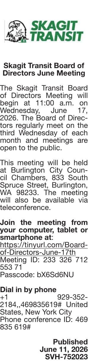 SVH-752023 BOD Meeting 6/17/26 | Legal Announcements | goskagit.com