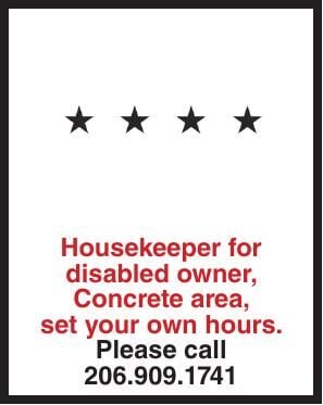Housekeeper needed | Help Wanted | goskagit.com