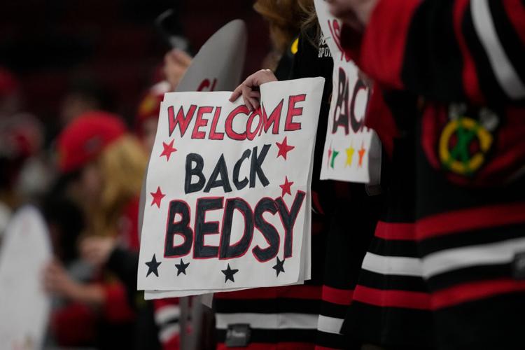 Blackhawks center Connor Bedard returns from right shoulder injury ...
