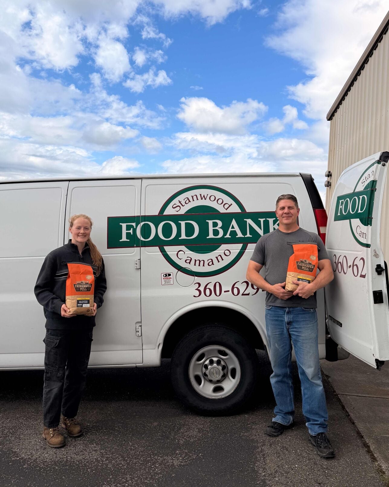 Fairhaven Mill delivers 430 pounds of flour to Stanwood Camano Food ...