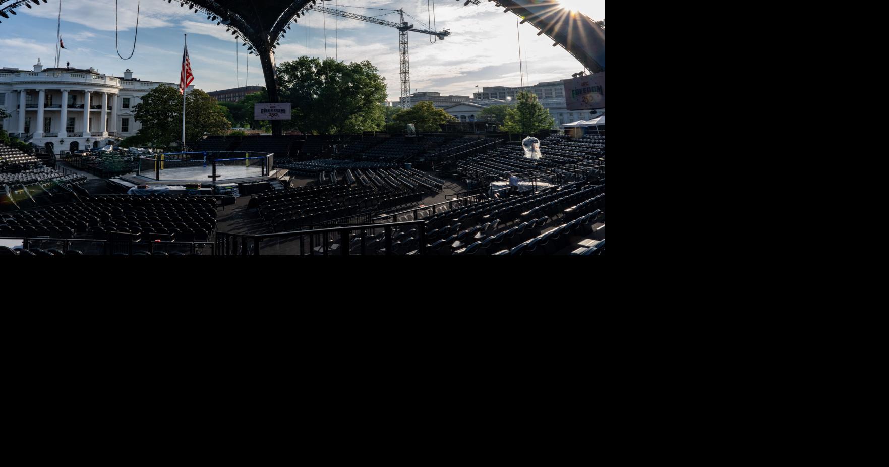 Lights! Camera! Cage match! The White House lawn's Octagon is ready for ...