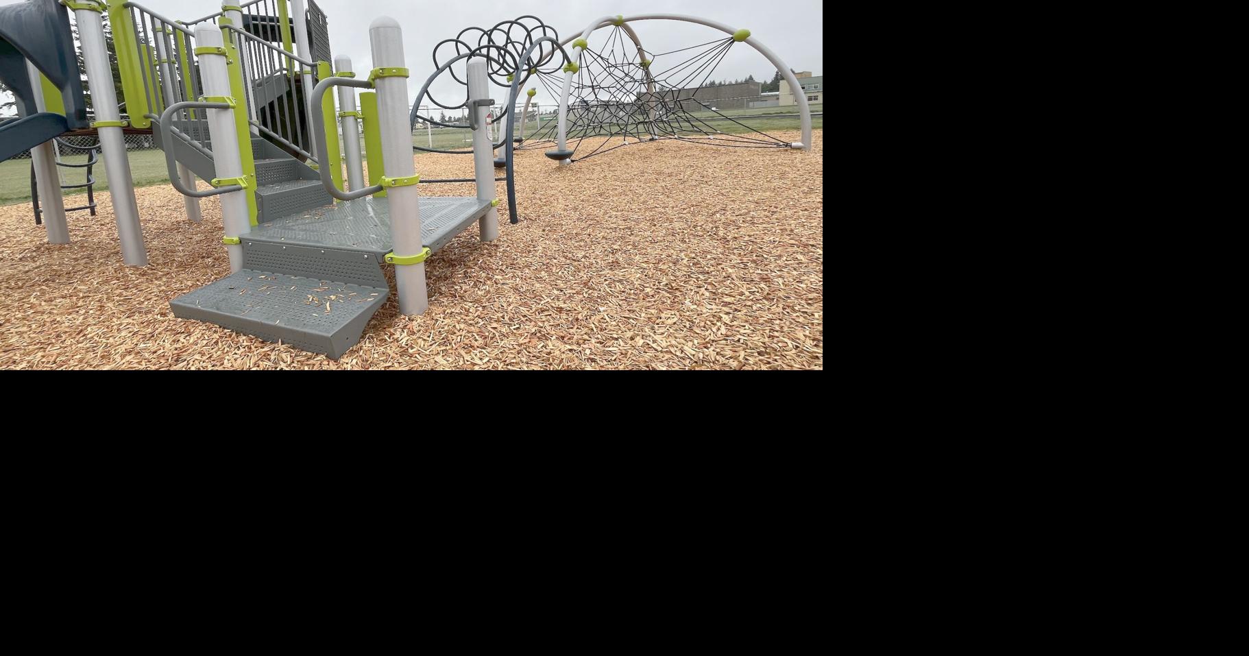 New playground equipment installed at Evergreen Elementary School ...